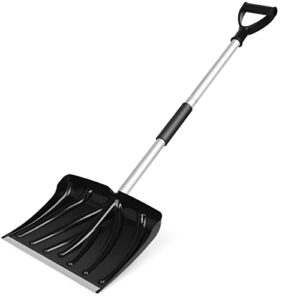 snow shovel, kemalida snow shovel for driveway, 53" detachable ergonomic d-grip handle for snow removal shovel, snow shovel for car home garage garden.