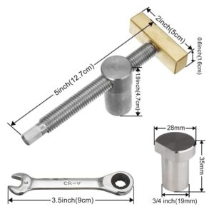 DDWT 2 Pack Bench Dog Clamp Dog Hole Clamp with 4 Pack Bench Dogs Woodworking 3/4 Inch Adjustable Workbench Stop Stainless Steel Brass (19mm)