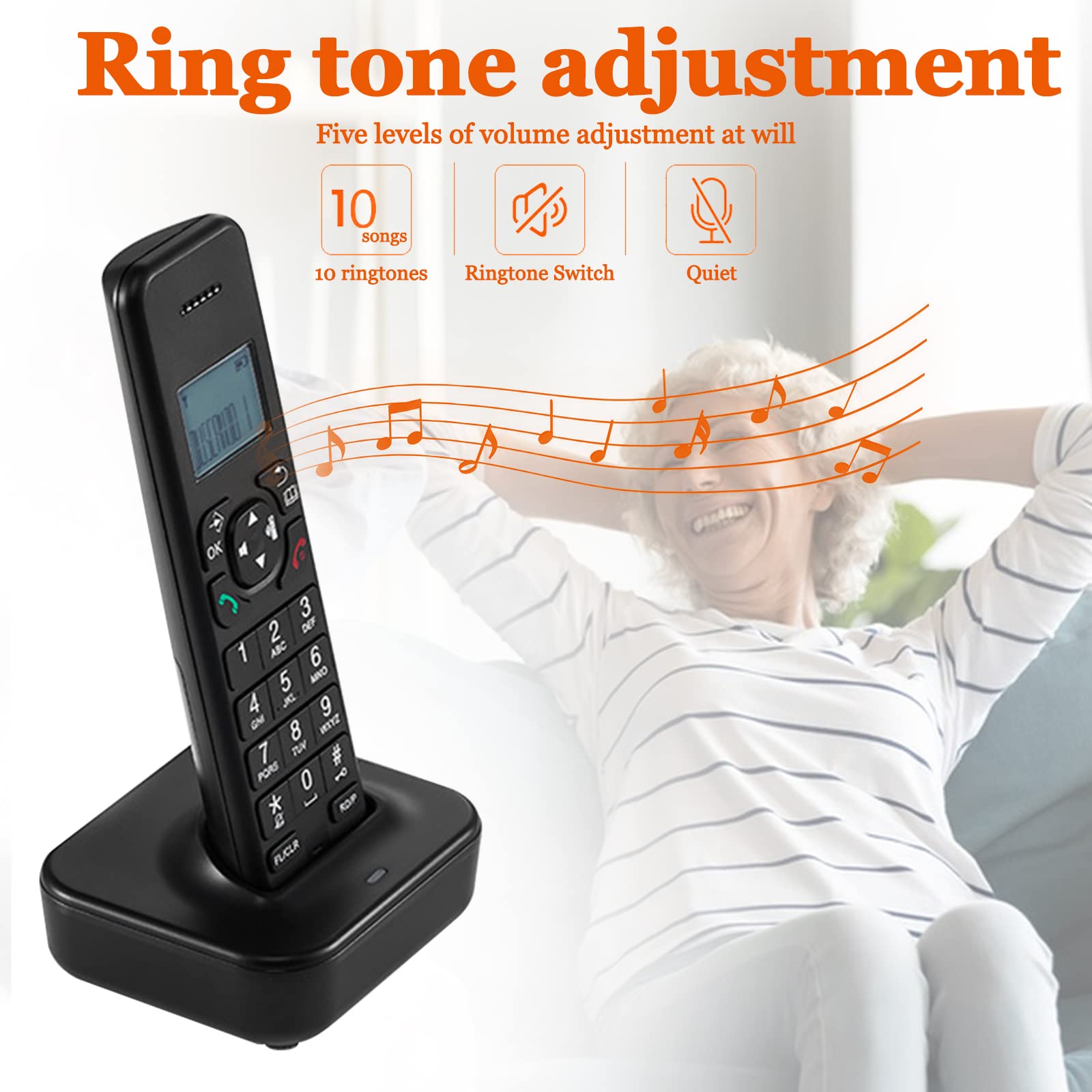 Sangyn DECT Cordless Desk Phones Handset with Caller ID, Number Query, Ringtone Adjustable Wireless Portable Phones for Home Office Business Telephones