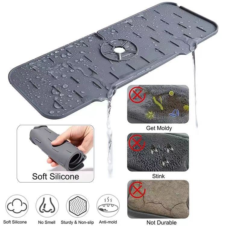 Kitchen Guard Silicone Sink Faucet Mat,Silicone Sink Splash Guard, Sink Splash Guard Behind Faucet, Kitchen Sink Accessories, Kitchen Gadgets for Kitchen1