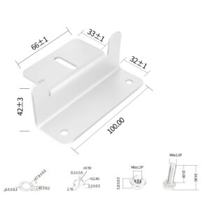 RS Solar Panel Mounting Bracket Solar Z Brackets with Nuts and Bolts for RV Camper Yachts Wall and Other Off Gird Roof Installation(Set of 4 Units)