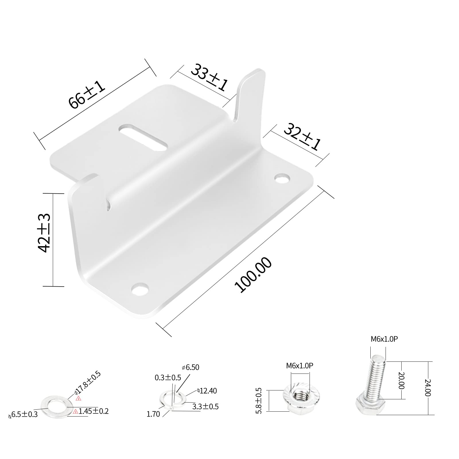 RS Solar Panel Mounting Bracket Solar Z Brackets with Nuts and Bolts for RV Camper Yachts Wall and Other Off Gird Roof Installation(Set of 4 Units)