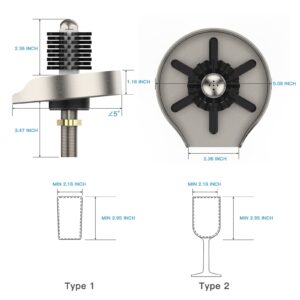 Automatic Glass Rinser - Powerful Cup Washer for Kitchen Sink, Stainless Steel Baby Bottle Cleaner Sinks Attachment,Cup Washer for Sink with Brush