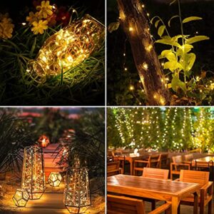 Yiaht Solar String Lights Outdoor, 4 Pack Each 33 Ft 100 Led Solar Powered Fairy Lights Waterproof with 8 Modes Decoration Copper Wire Lights for Trees Christmas Party Patio Yard Wedding(Warm White)