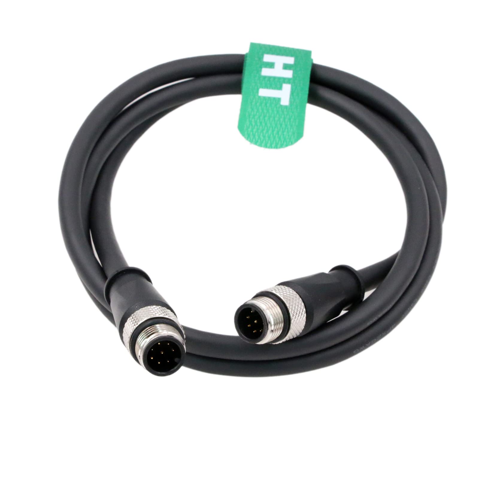 HangTon M12 A Coded 8 pin Male to 8 pin Male Signal Cable for Industrial Controls Automation, Device Network DeviceNet, CANopen, IO Link, Profibus, Actuator Sensor 1M