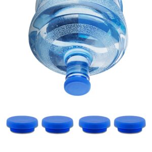 5 gallon water jug cap, pack of 4 spill and leak resistant silicone replacement water bottle caps, reusable bottle caps for your 5 gallon water jugs, anti splash caps for water bottle