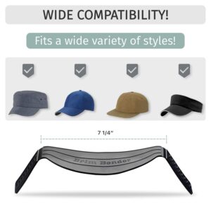 Hat Brim Bender - Hat Bill Bender Easy Snap-on Hat Curving Band, No Steaming Required - Perfect Multiple Size Hat Shaper Design - Black One Size Fits All - Plastic Reusable Shaping Bands