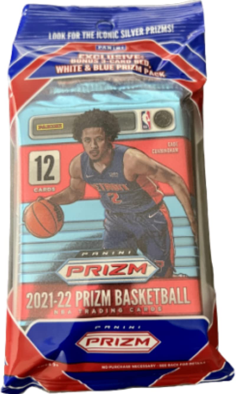 2021-22 Panini Prizm Basketball Fat Pack Cello Box (12 Packs/15 Cards: 3 R/W/B Prizms)