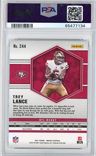 Graded 2021 Panini Mosaic Trey Lance #244 Rookie RC Football Card PSA 10 Gem Mint