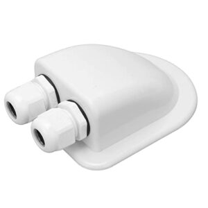 ABS Double Solar Cable Entry Gland, IP68 Waterproof Double Cable Entry Gland, 2mm to 6mm, for Solar Panels, Boat, RV, Campervan (White)