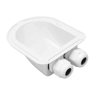 ABS Double Solar Cable Entry Gland, IP68 Waterproof Double Cable Entry Gland, 2mm to 6mm, for Solar Panels, Boat, RV, Campervan (White)