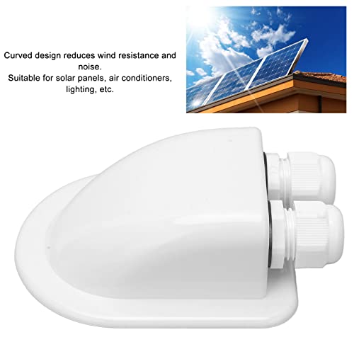 ABS Double Solar Cable Entry Gland, IP68 Waterproof Double Cable Entry Gland, 2mm to 6mm, for Solar Panels, Boat, RV, Campervan (White)