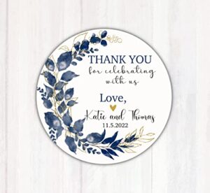 60 2-inch eucalyptus thank you stickers labels - personalized thank you stickers for wedding favors