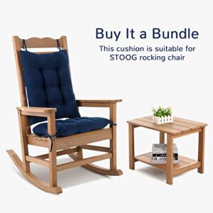 Stoog 4-Piece Indoor & Outdoor Rocking Chairs Cushions, Non-Slip Chair Pads with Ties, 2 Seat and 2 Back Cushions, Blue, (22" x 18", 18" x 18")