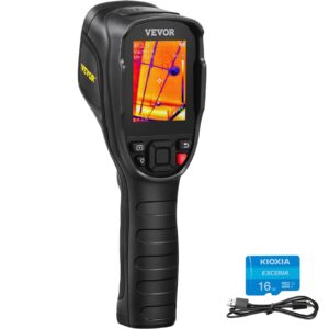 vevor thermal imaging camera, 240x180 ir resolution (43200 pixels), 20hz refresh rate infrared camera with -4℉~662℉ temperature range, 16g built-in sd card, and rechargeable li-ion battery