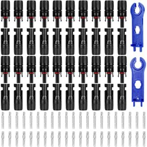 outlee 20 pairs solar panel connector with 2 pack wrench, ip67 1000v 30a waterproof solar panel cable connectors male/female multi-contact solar connectors