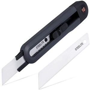 steelite ceramic utility knife finger safe cutter ceramic unboxing kinfe extra ceramic blade refill safety retractable cutter ceramic 18mm blade extra