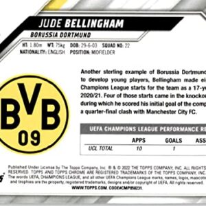 2021-22 Topps Chrome UEFA Champions League #58 Jude Bellingham Borussia Dortmund