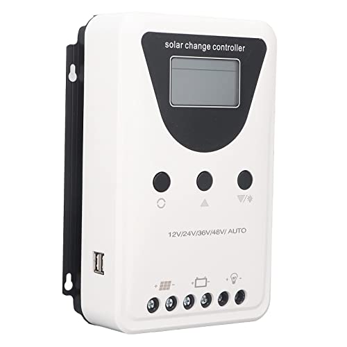 100A Solar Controller,MPPT Solar Controller, Controller 12/24/36/48V Current Auto Focus MPPT Tracking with LCD Display Solar Controller Multiple Load Control Modes