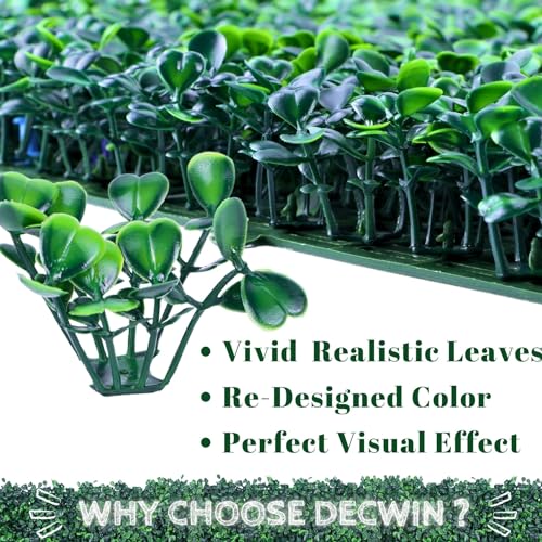 Decwin Artificial Hedges 20"x 20" (12PCS) Grass Wall Panels with UV Protection, Great Privacy Fence,Indooor and Outdoor Green Wall for Decor, Suitable for Event Photo Backdrop