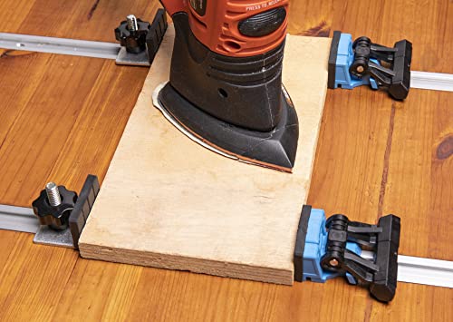 Kit to Build Woodworking Jigs Fixtures |30⁰ Dovetail Aluminum Tracks and Inline Clamps |Cutting Routing Drilling Sanding Gluing Assembling |Include T Track Accessories: T bolts, Star Knobs (ECO KIT)