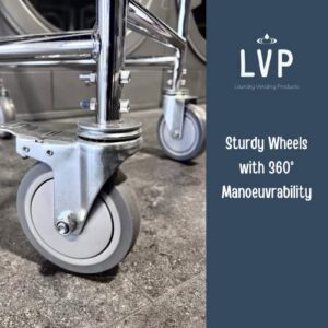 LVP Big Brother Commercial Laundry Cart with Dual Pole Rack 3.25 Bushels (Chrome Commercial Grade Finish)