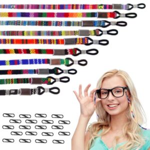 【10 pieces】glasses strap eyeglasses holder, eye glasses string strap, anti-slip sunglasses strap chain with hooks, folk style glasses lanyard necklace stylish eyewear retainer for men women (10pcs)