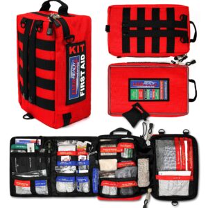 Ever-Ready Industries Outdoor Protection and Workplace First Aid Kit - Includes Burn Ointment, Exceed OSHA Guidelines and ANSI 2009 Standards - 228 Pieces, Red