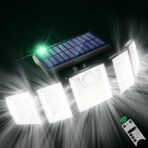 mdcmdcm 2023 newest solar outdoor lights motion sensor waterproof - 416 leds 3000 lumens super bright solar flood security light for porch yard patio garage