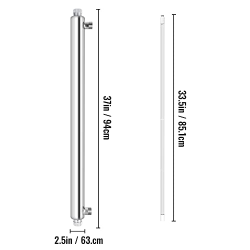 VEVOR Water Purifier Filter, Light Water Filter for Whole House Water Purification, 12GPM 110V 55W, Inlet/Outlet 3/4" MNTP