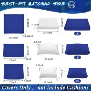 11 Pcs Outdoor Cushion Slipcovers Patio Cushion Covers Replacement Splash Proof with Zipper for Outdoor Indoor Furniture, Patio Sofa Couch 3 Sizes, Replacement Covers Only (Dark Blue)