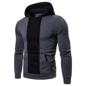 maiyifu-gj men casual drawstring slim fit hoodies novelty patchwork pullover hoodie lightweight athletic hooded sweatshirts (grey,3x-large)