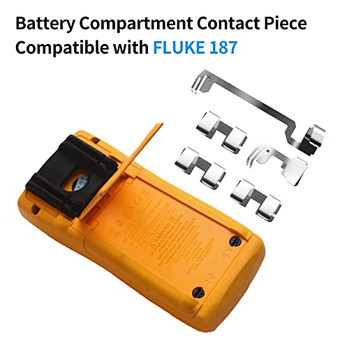 Battery Compartment Contact Piece Compatible with FLUKE 187 Multimeter Battery Contact Plate Replacement Parts (Silver)