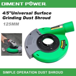 Diment Power Dust Shroud for Angle Grinder 4/4.5/5 inch Universal Surface Grinding Shroud (125MM)