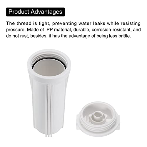 MECCANIXITY Water Filter Housing 10" Whole House Filtration System 1/2 Inch Inlet/Outlet Port for Kitchen White