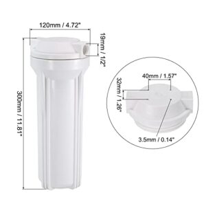 MECCANIXITY Water Filter Housing 10" Whole House Filtration System 1/2 Inch Inlet/Outlet Port for Kitchen White