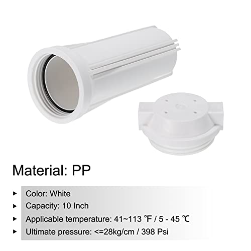 MECCANIXITY Water Filter Housing 10" Whole House Filtration System 1/2 Inch Inlet/Outlet Port for Kitchen White