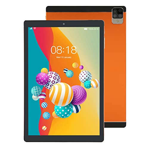 ciciglow 10.1 Inch Tablet, 6GB RAM, 128GB Storage, 1960x1080 IPS HD Display, 10 Core Processor, 2MP 5MP Camera, 8800mAh, 5G WiFi, Bluetooth GPS, for Android 12(Orange)(US)