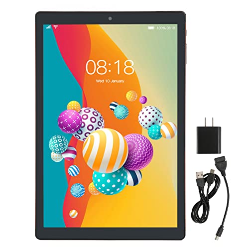 ciciglow 10.1 Inch Tablet, 6GB RAM, 128GB Storage, 1960x1080 IPS HD Display, 10 Core Processor, 2MP 5MP Camera, 8800mAh, 5G WiFi, Bluetooth GPS, for Android 12(Orange)(US)