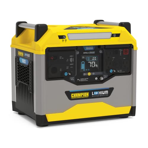 Champion Power Equipment 100594 1638-Wh Power Station 3200/1600-Watt Portable Lithium-Ion Battery Solar Generator