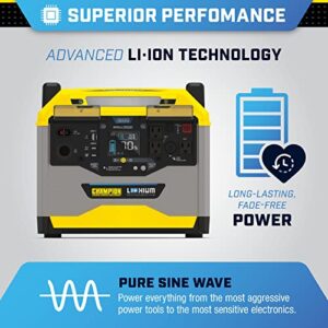 Champion Power Equipment 100594 1638-Wh Power Station 3200/1600-Watt Portable Lithium-Ion Battery Solar Generator