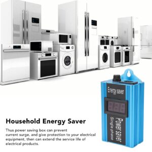 Tnfeeon Power Saver, Household Energy Saving Devices with Voltage Value Display, Smart Energy Saver Box (Blue)