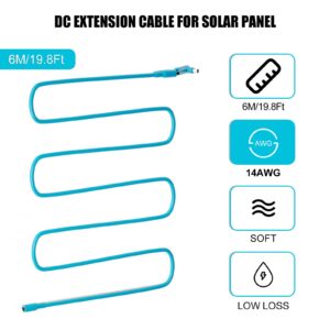 8mm Extension Cable ，DC7909 Solar Panel Cable with DC8020 Compatible with for GZ Yeti Aker Jackery Solar Generator Portable Power Station and Solar Panels Portable 14AWG