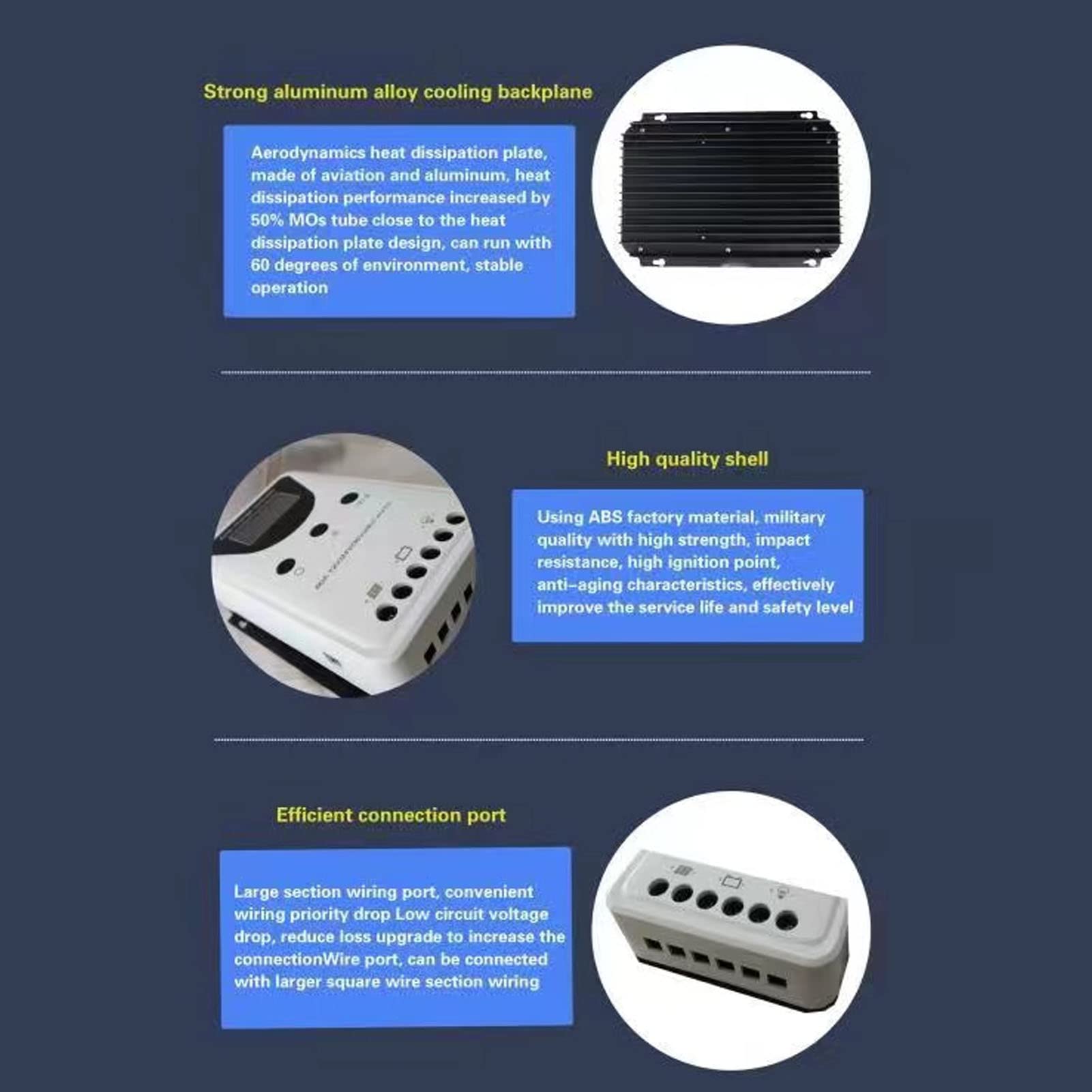 Solar Controller Solar Panel Regulator with 4 Stage Charging Function MPPT Automatic Detection System Protection Safe Charging Solar Panel Regulator (80A)