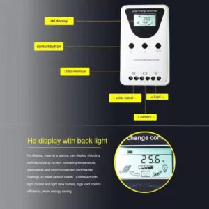 Solar Controller Solar Panel Regulator with 4 Stage Charging Function MPPT Automatic Detection System Protection Safe Charging Solar Panel Regulator (80A)