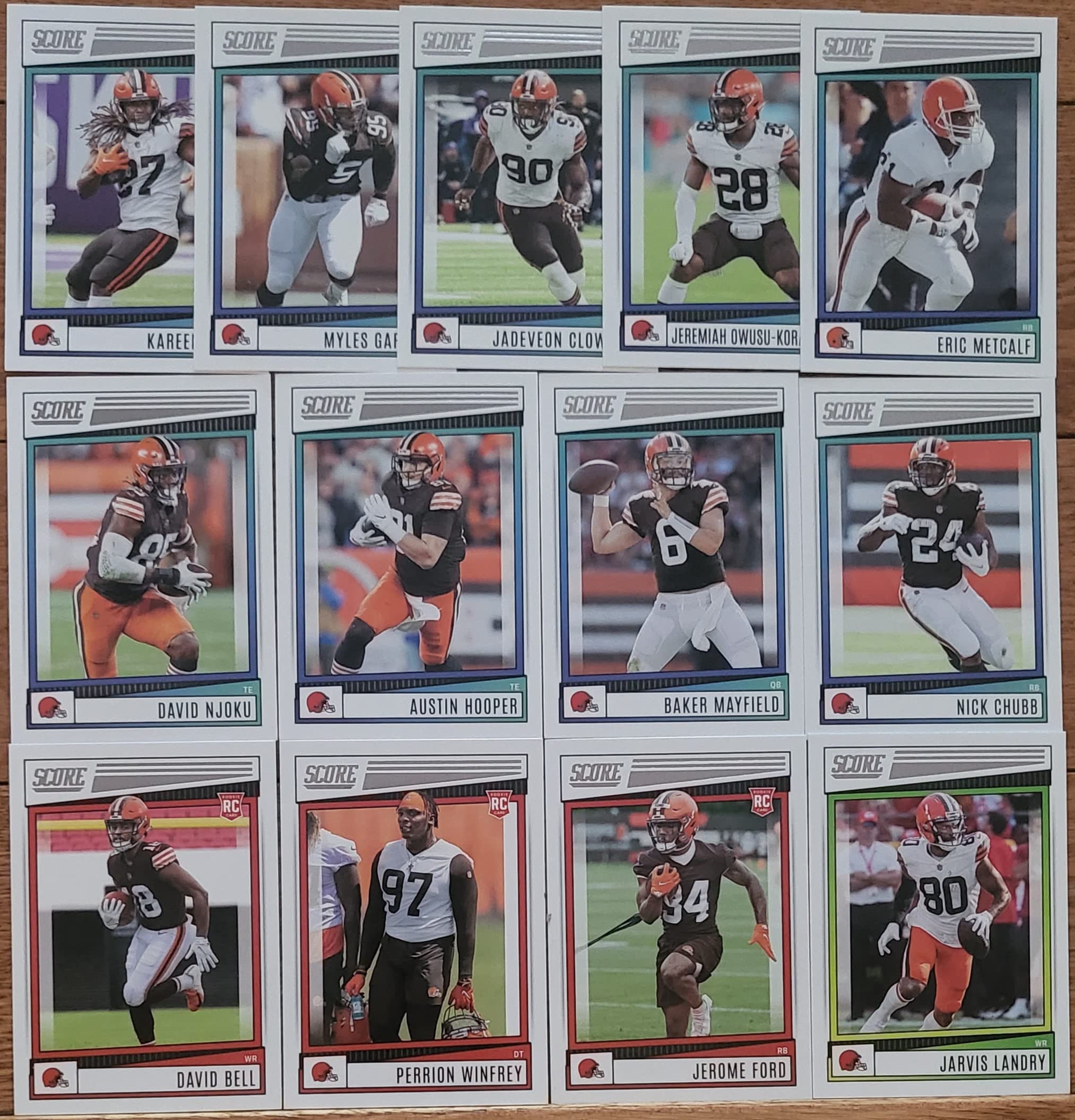 2022 Panini Score Football Cleveland Browns Team Set 13 Cards W/Drafted Rookies