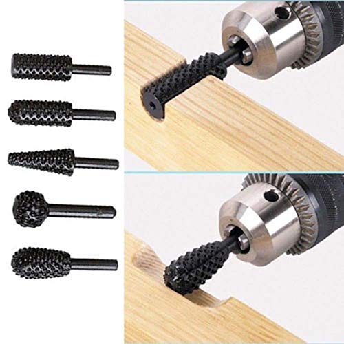 GRYPHON HOUSE 1 Set 5PCS 1/4'' DIY Drill Bit Set Carpentry Cutting Tools for Woodworking Knife Wood Carving Building/Engineering Hand Tool Useful Woodworking Twist Chisel Shaped Rotating