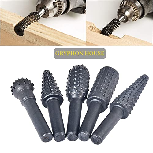 GRYPHON HOUSE 1 Set 5PCS 1/4'' DIY Drill Bit Set Carpentry Cutting Tools for Woodworking Knife Wood Carving Building/Engineering Hand Tool Useful Woodworking Twist Chisel Shaped Rotating