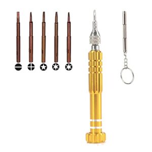 6-in-1 screwdriver set, glasses screwdriver, mini eyeglass screwdriver repair kit, s2 steel magnetic tiny precision screwdriver kit for watch, eyeglass, sunglasses, electronics, cellphone, jewelry…