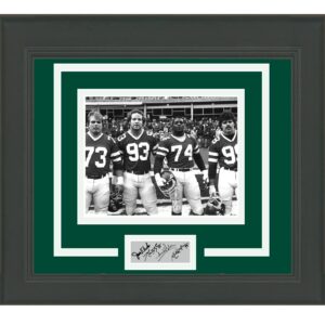 framed new york jets sack exchange facsimile laser engraved signature auto 15x16 football photo